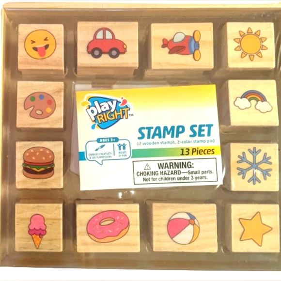 Play Right | Toys | 2 Wooden Stamps 2 Stamp Pad Gift Set | Poshmark